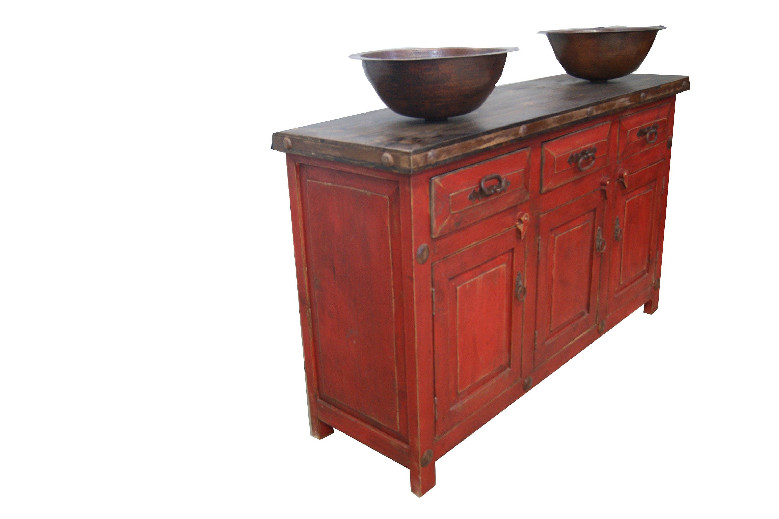 Rustic Red Bathroom Vanity – Moreno's - Rustic Furniture