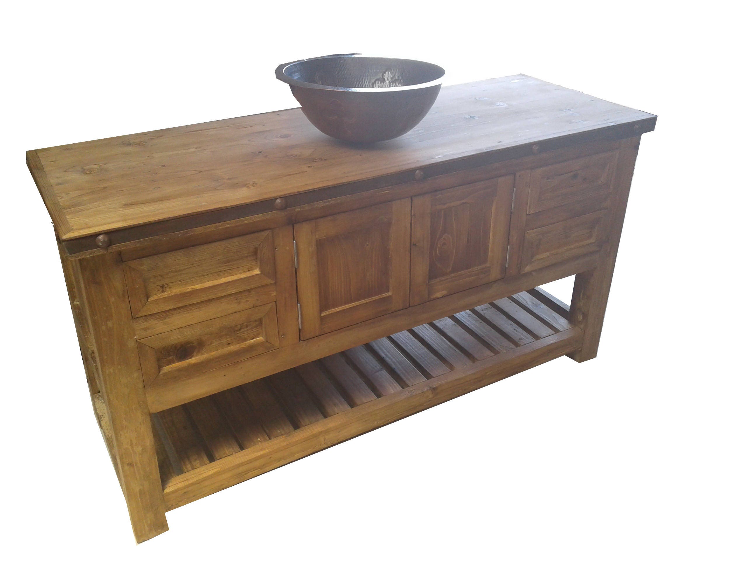 Reclaimed Wood Rustic Bathroom Vanity Ladder Shelf, – Moreno's - Rustic ...