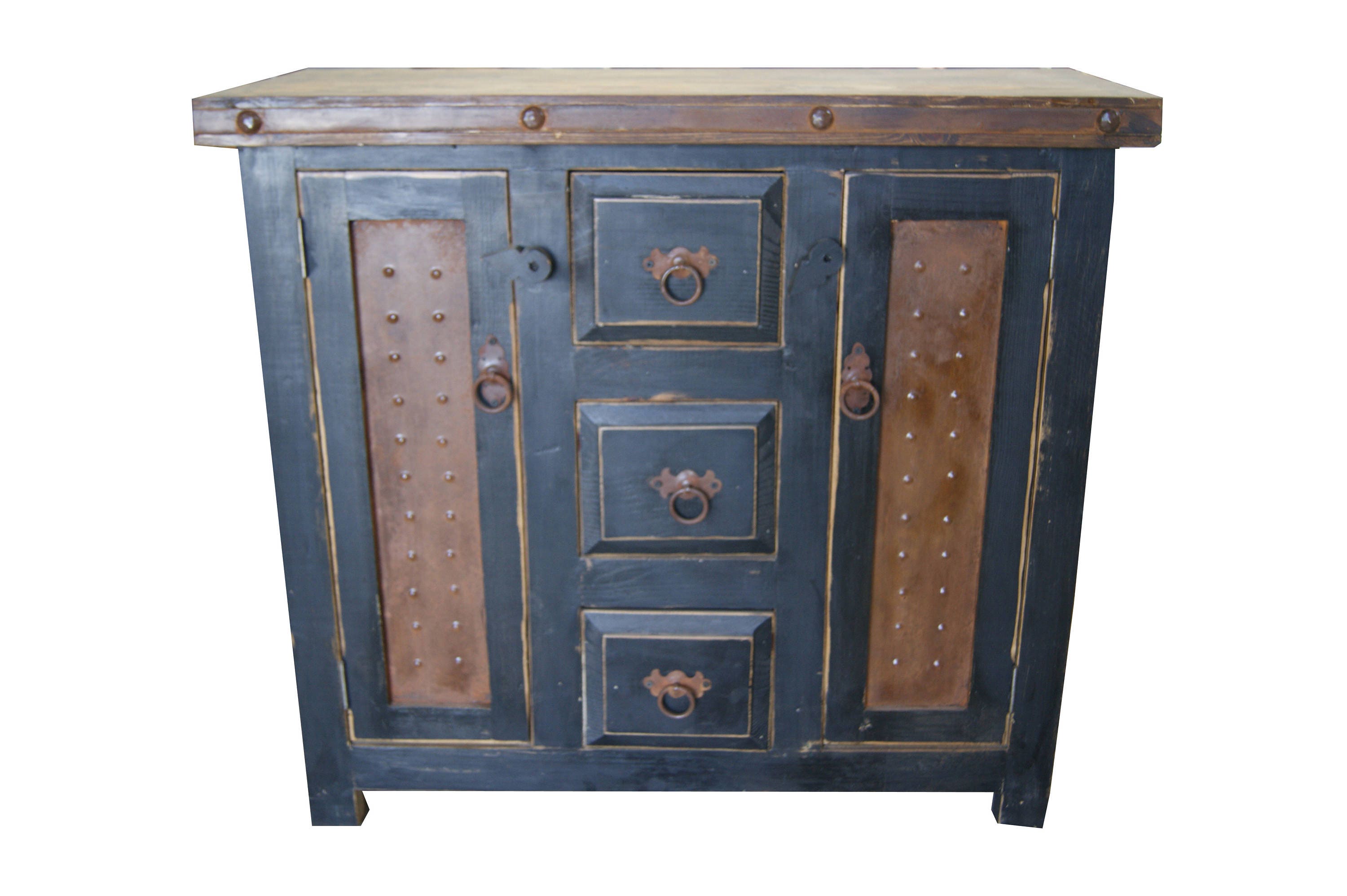 Rustic Vanity Black Wash – Moreno's - Rustic Furniture